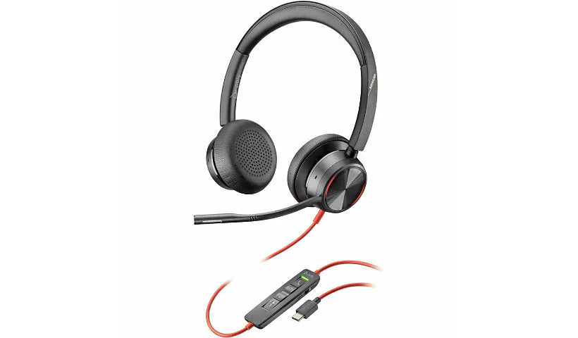 Poly Blackwire 8225 Stereo USB-C Headset +USB-C/A Adapter 8X223AA ...